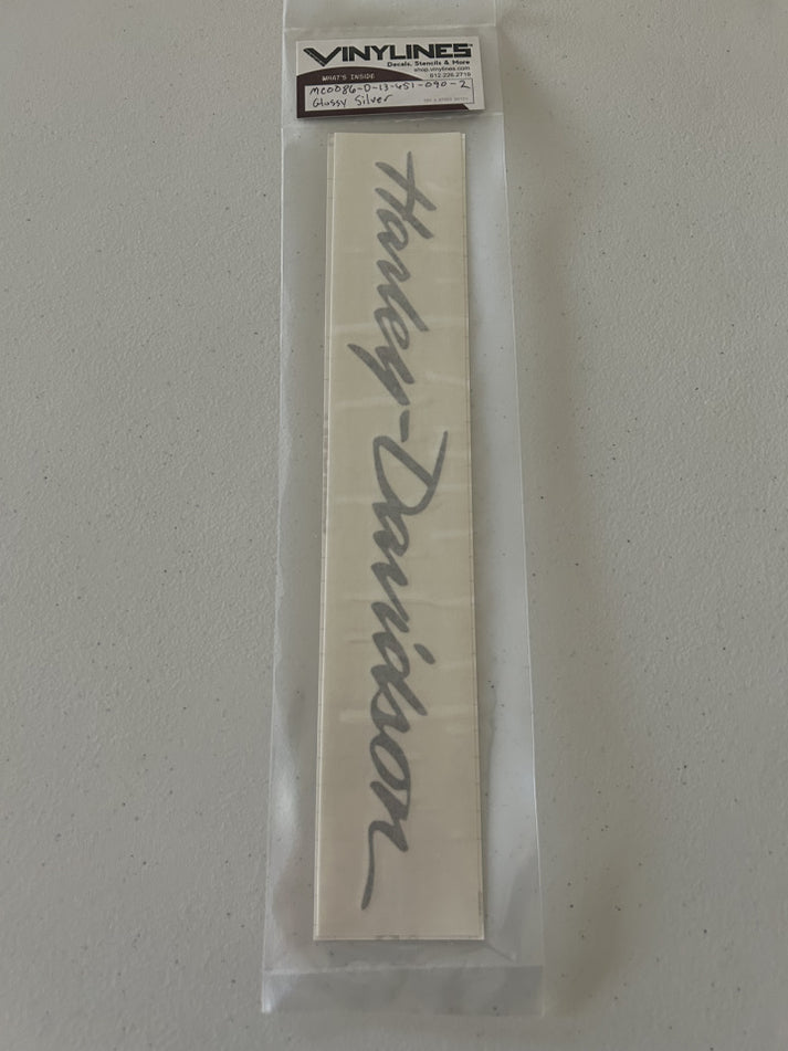 13 Inch Glossy Silver Harley-Davidson Script Decal 2 Pack – Decals and ...